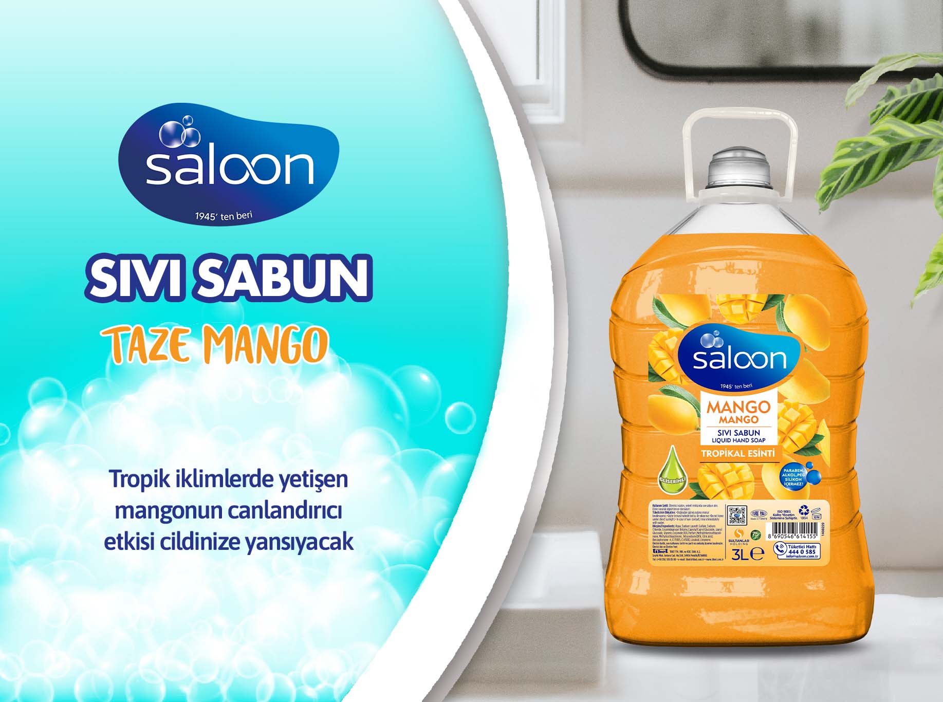 Saloon Sıvı Sabun Taze Mango 3 L - Komşu
